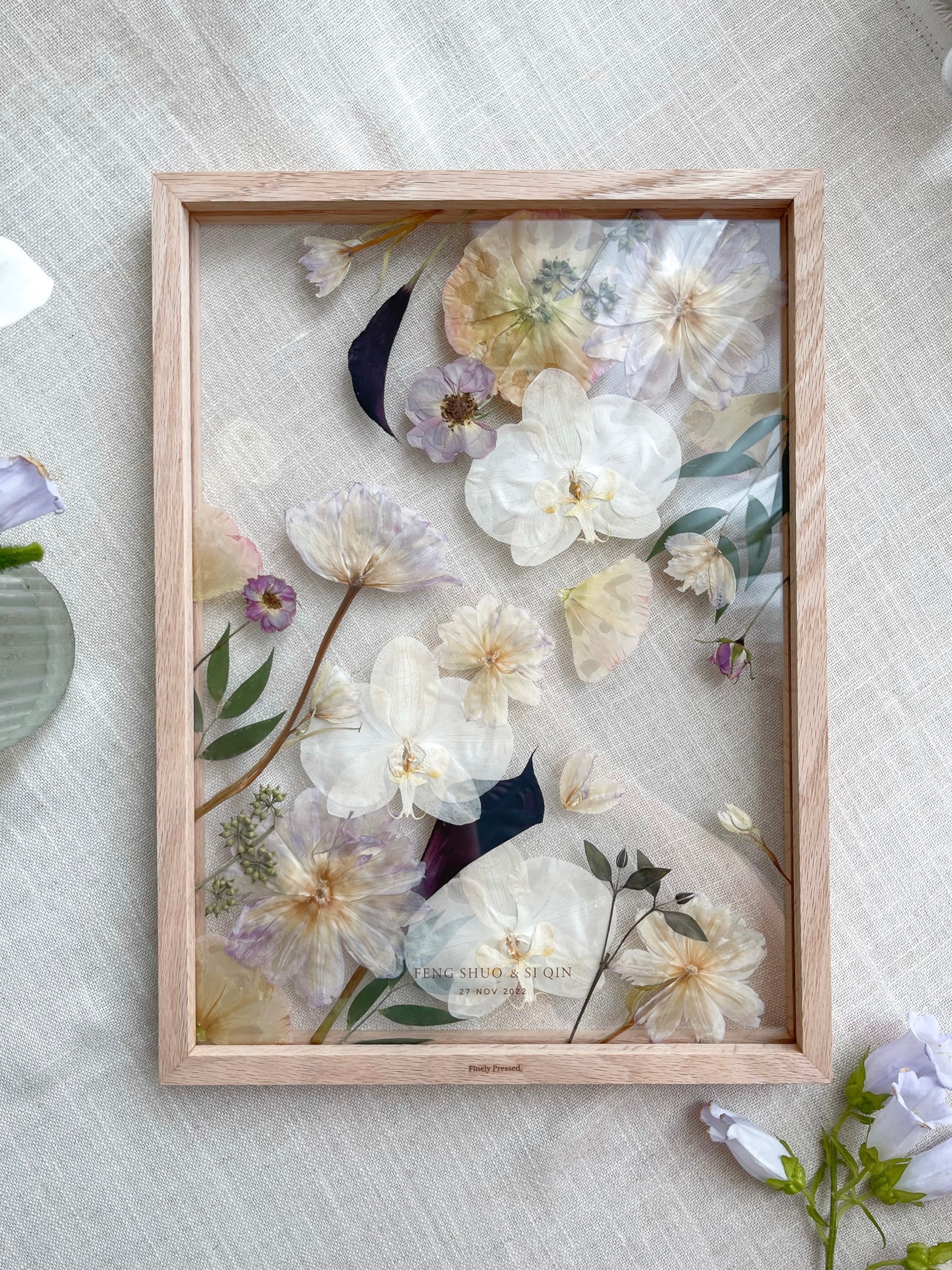 Wedding Pressed Flower Preservation at Finely Pressed